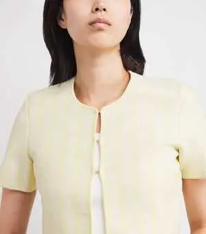 Maje Jacquard Cropped Cardigan - Yellow