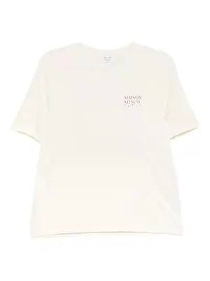 Maison Kitsuné Logo Print Cotton T-shirt - Neutrals