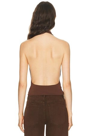 MIMCHIK Nico Cowl Halter Top - Chocolate
