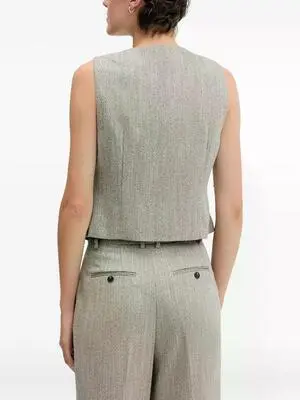 PEDRO DEL HIERRO V-neck Button-up Waistcoat - Grey