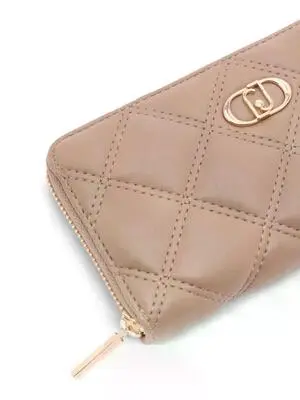 Liu Jo Monogram-plaque Quilted Wallet - Neutrals