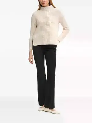JOOP! Cream Roll Neck Sweater With Side Slits