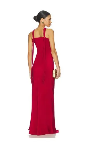 Cult Gaia Pheobe Silk Maxi Dress - Red