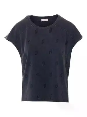 Liu Jo Crewneck T-shirt With All-over Embellished Logo