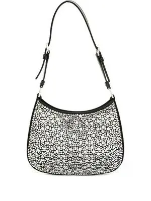 Prada Cleo Crystal Shoulder Bag - Silver