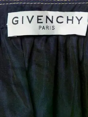 Givenchy Navy Cotton Blouse With Logo-embossed Buttons And Contrast Stitching