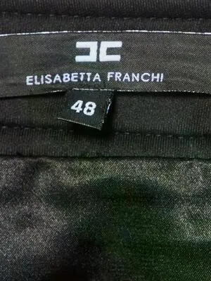 Elisabetta Franchi Textured High-waist Mini Skirt With Chain Detail