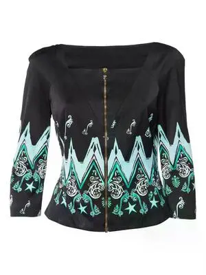Versace Geometric Print Zip-up Jacket