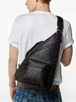 Mcm Adjustable-strap Sling Back - Black
