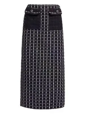 Elie Saab Midi Tweed Skirt - Black