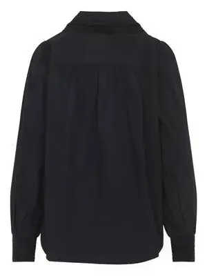 Farm Rio Cut-out Scalloped Blouse - Black