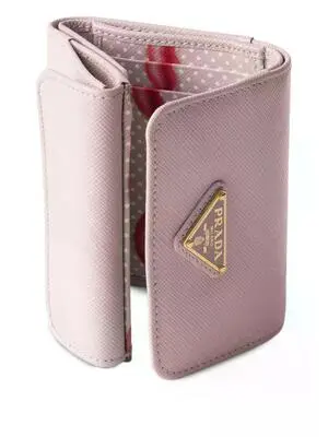 Prada Small Triangle-logo Leather Wallet - Pink