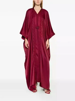 REEM AL DHAHERI Embroidered V-neck Kaftan With Braided Detail