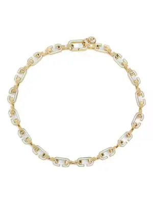 Casablanca Tone Enamelled Link Chain Necklace - Gold