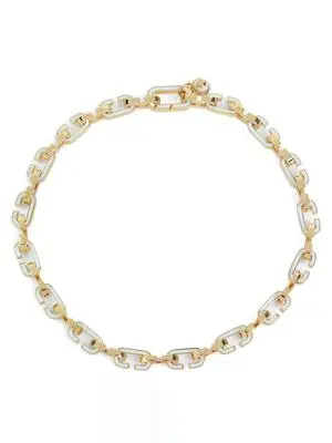 Casablanca Tone Enamelled Link Chain Necklace