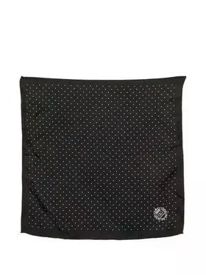Dolce & Gabbana Polka-dot Silk Pocket Square Scarf - Black