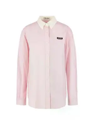 Miu Miu Poplin Shirt With Contrast Collar