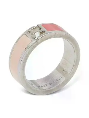 Fendi Two-tone Enamel Ring - Silver