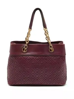 Tory Burch Quilted Leather Shoulder Bag With Gold-tone Chain
