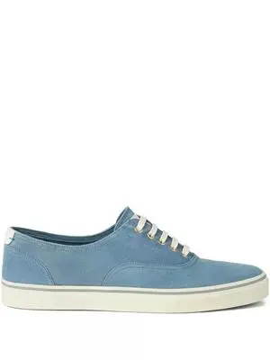 Brunello Cucinelli Reversed Leather Lace-up Sneakers - Blue