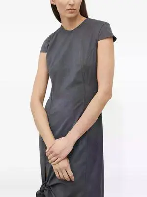 Remain Birger Christensen Knot Detail Midi Dress - Grey