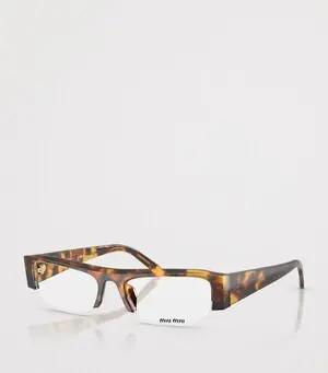 Miu Miu Acetate Vedette Rectangular Sunglasses - Brown