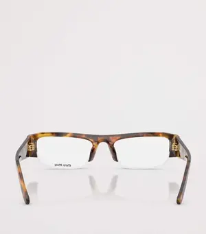 Miu Miu Acetate Vedette Rectangular Sunglasses - Brown