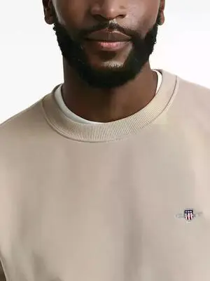 Gant Logo-embroidered Crew Neck Sweatshirt - Neutrals