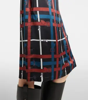 Burberry Belt Check Crepe Wrap Dress