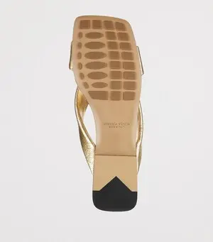 Bottega Veneta Metallic Leather Riva Mules - Silver