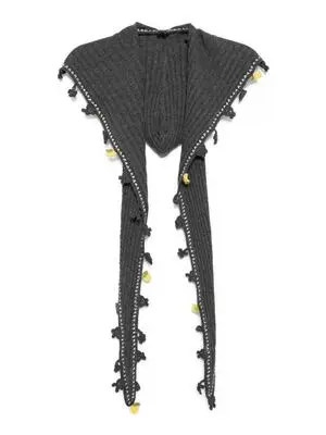 CUDDLEUP Lemon-embellished Cashmere Scarf