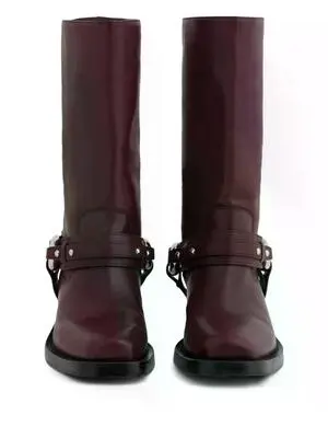 Rabanne Xl Link Biker Boots - Red