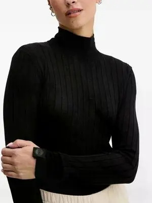 COLMAR Ribbed Turtleneck Sweater With Cuff Appliqu