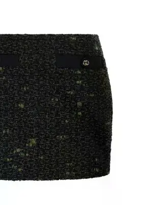 Gucci Textured Ribbon Detail Mini Skirt - Green