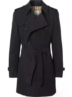 Burberry Cotton Gabardine Trench Coat - Blue