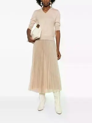 Fabiana Filippi V-neck Three-quarter Sleeve Sweater