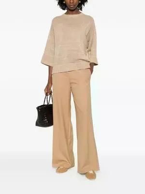 Fabiana Filippi Beige Wide-leg Trousers - Neutrals