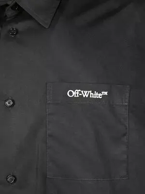 Off-White Logo-embroidery Rear-graphic Shirt