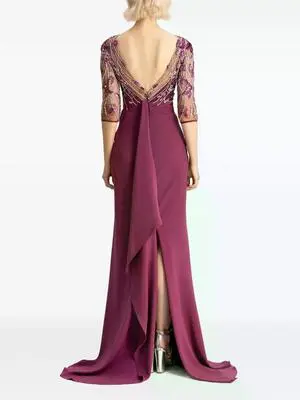 GEMY MAALOUF Beaded Corset Dress With Three-quarter Sleeves