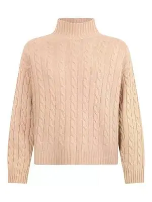 Peserico Cable Knit High Neck Sweater - Neutrals