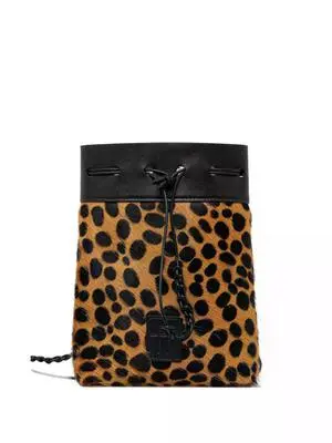 FORTE_FORTE Animal Print Drawstring Bucket Bag