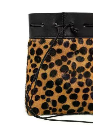 FORTE_FORTE Animal Print Drawstring Bucket Bag