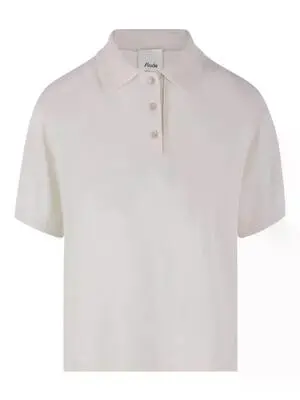 ALLUDE Three-button Knitted Polo Shirt