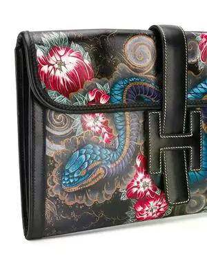 Hermès 1991 Jige Printed Clutch