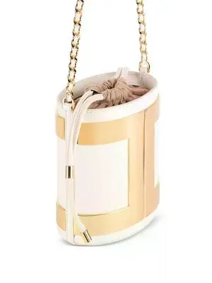 Elisabetta Franchi Logo Bucket Bag - Neutrals