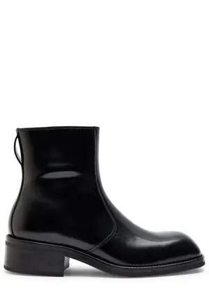 LEMAIRE Patent Leather Chelsea Boots - Black