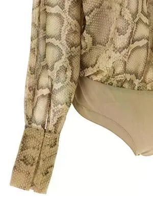 Andamane Paloma Python-print Bodysuit
