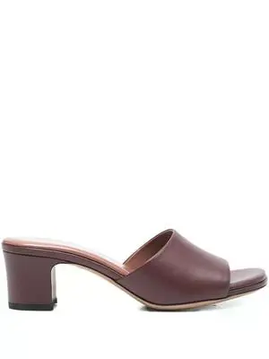 Paris Texas Ava Block-heel Leather Mules - Red