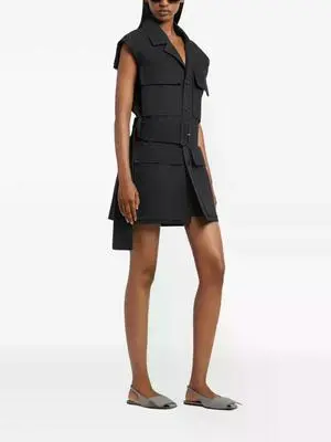 COURREGES Belted Sleeveless Jacket - Black