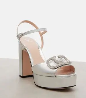 Valentino Garavani Vlogo Crystal-embellished Platform Sandals